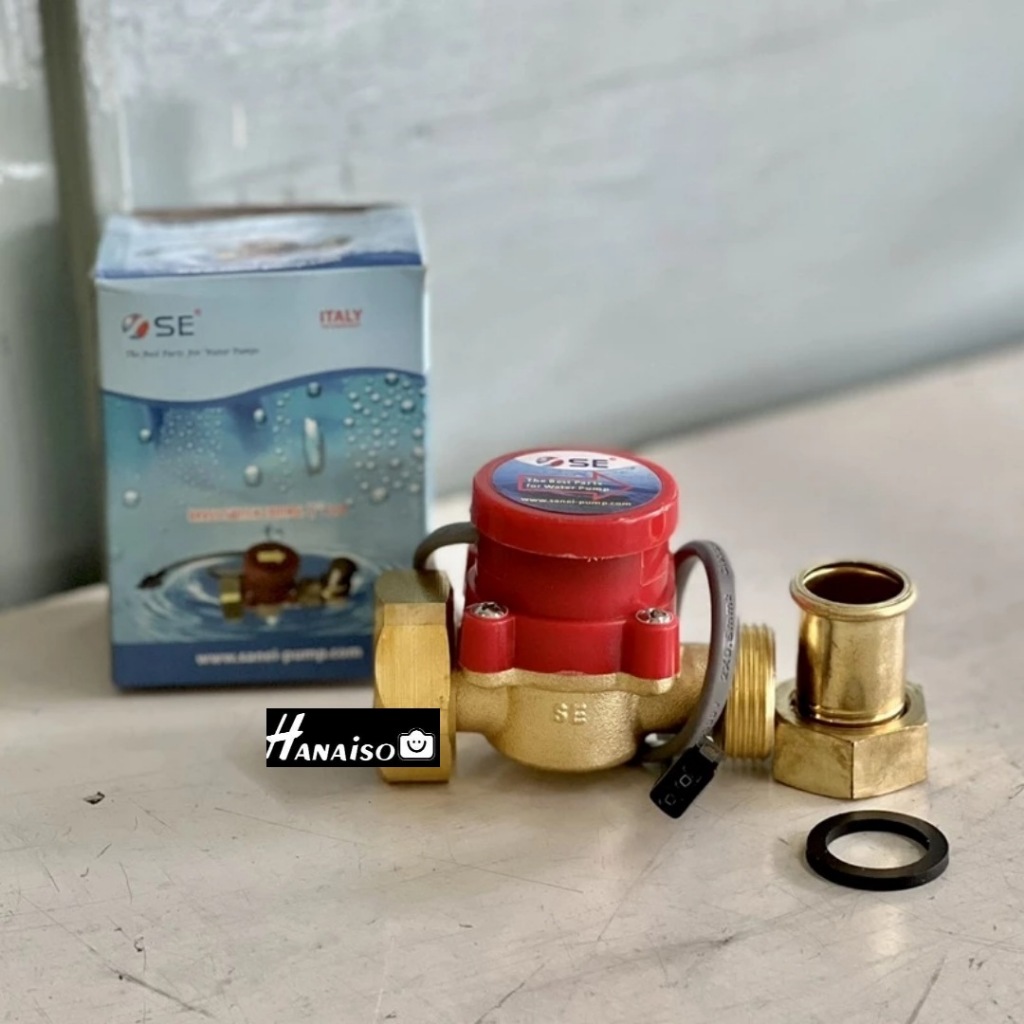 Jual Brass Tembaga Flow Switch Otomatis Pompa Air Booster Shower Hanaiso Sanei 1/2" x 1/2" , 3/4 ...