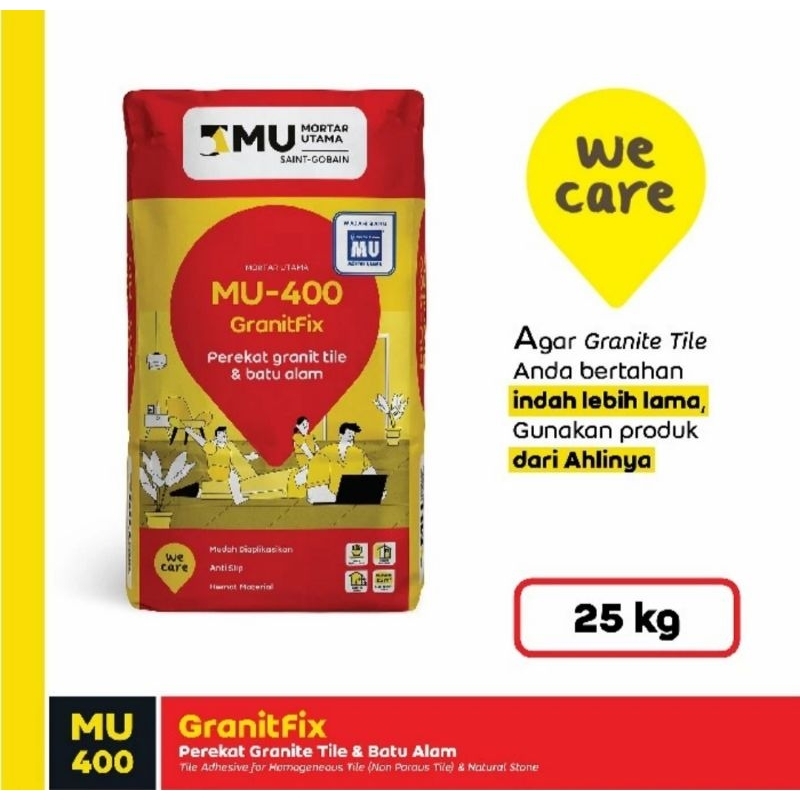 Jual MU 400 SEMEN INSTAN PEREKAT GRANITE DAN BATU ALAM 25KG | Shopee ...