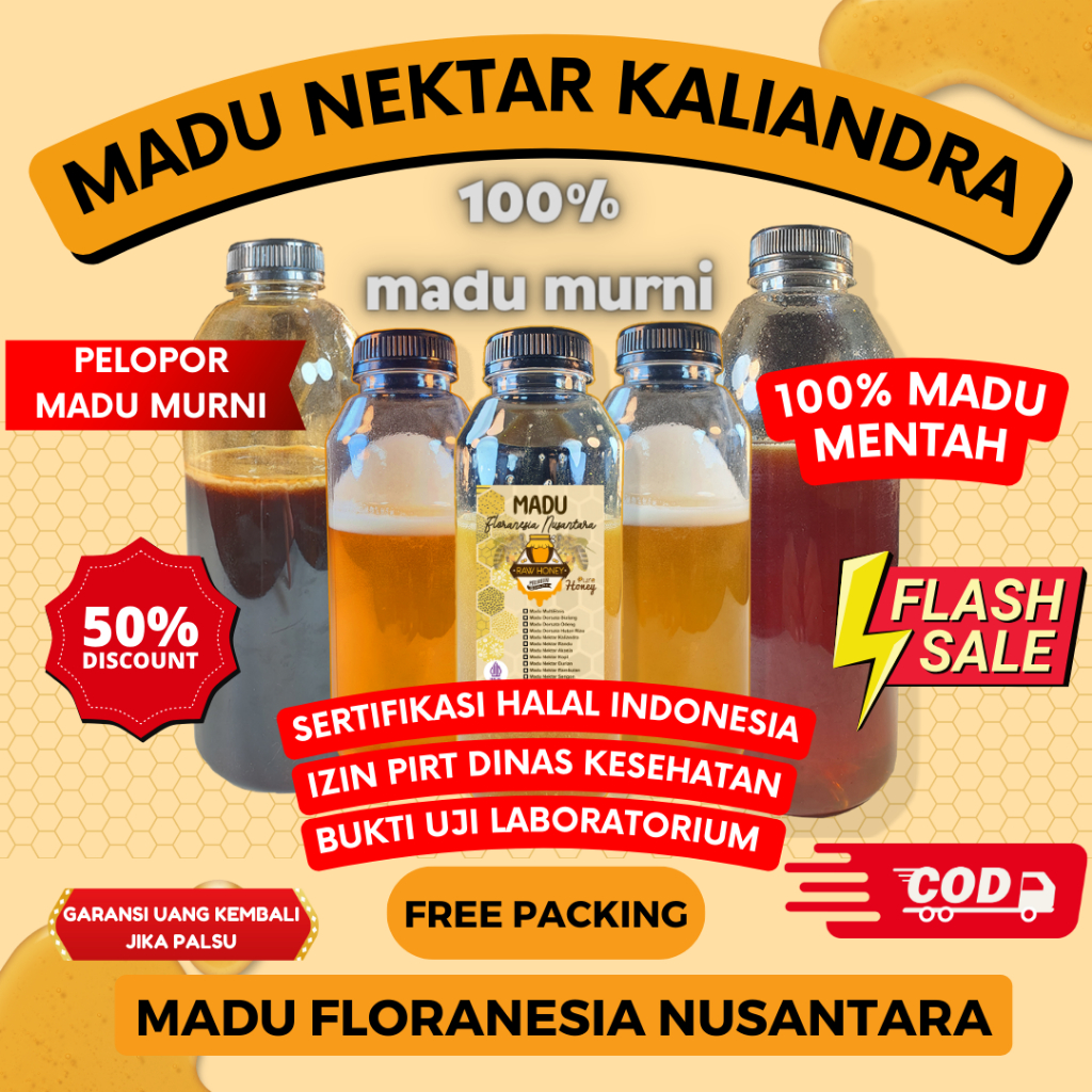 Jual MADU MURNI MADU ASLI NEKTAR KALIANDRA 1 KG KUALITAS PREMIUM FULL NEKTAR 100% RAW HONEY MADU ...