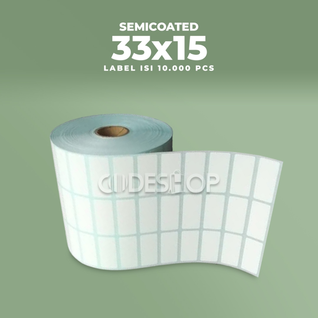 Jual Label Barcode Printer 33x15 mm 33x15mm 3 Line SEMICOATED Isi 10000 ...