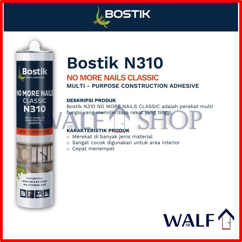 Jual Lem Bostik N310 Lem Pengganti Paku No More Nails Classic | Shopee ...
