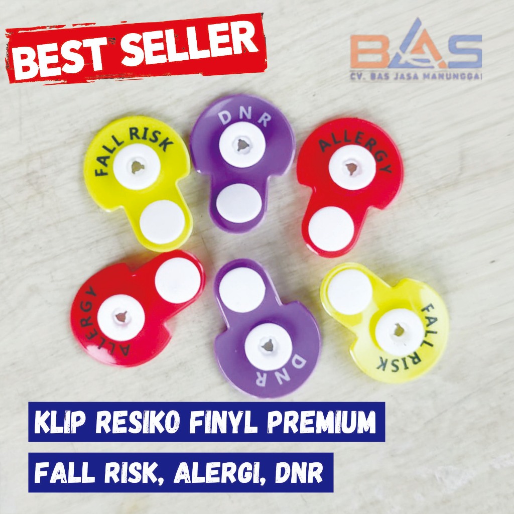 Jual Klip resiko penanda pasien Fall Risk, Alergi, DNR Vinyl Kualitas ...