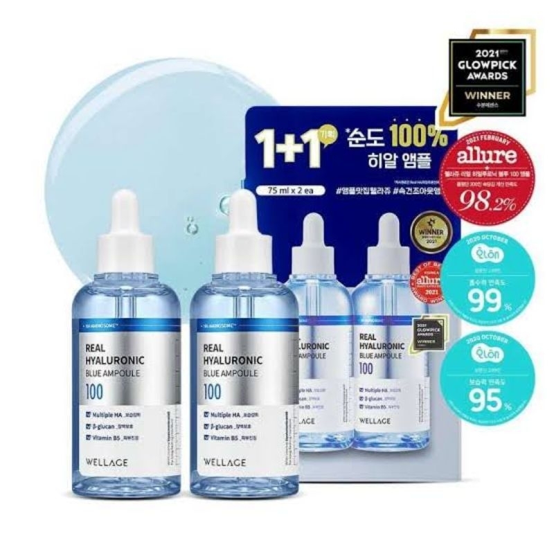 Jual WELLAGE Real Hyaluronic Blue 100 Ampoule | Shopee Indonesia