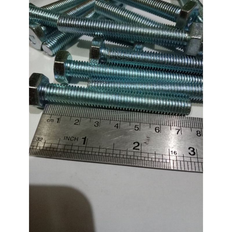 Jual Baut mur putih BMP m 10 x 75 mm (kunci 17) | Shopee Indonesia