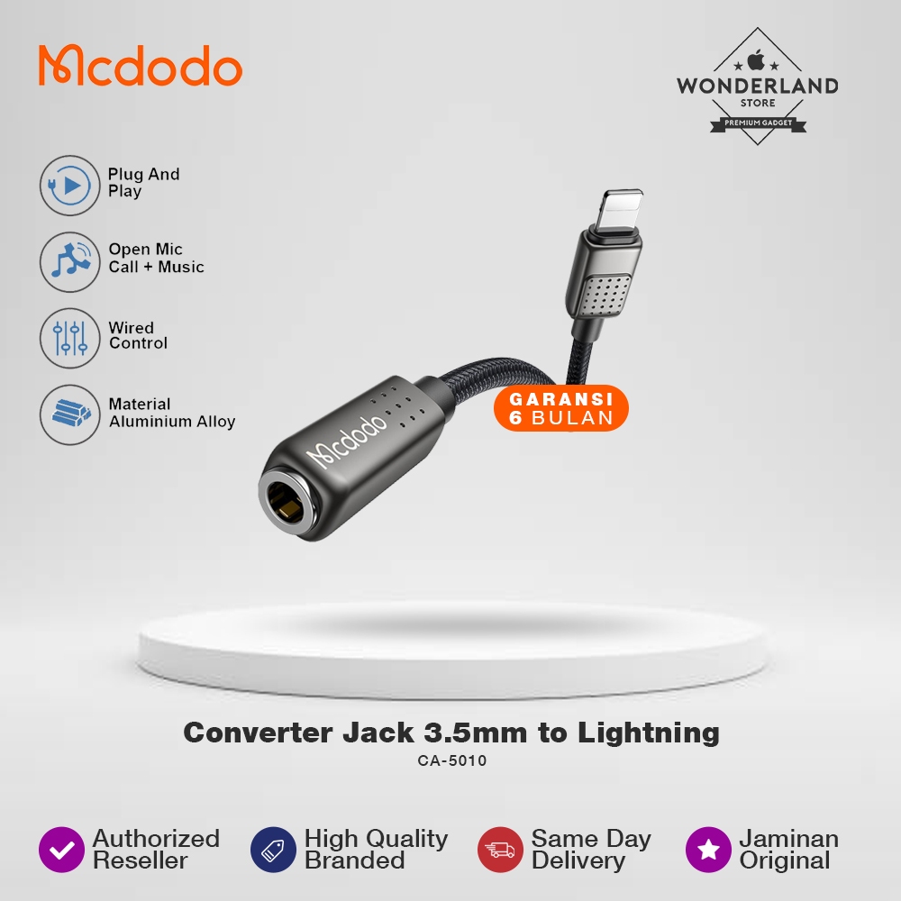 Jual Mcdodo Lightning Audio Converter to Jack 3.5mm support Mic Stereo Call & Audio | Shopee ...