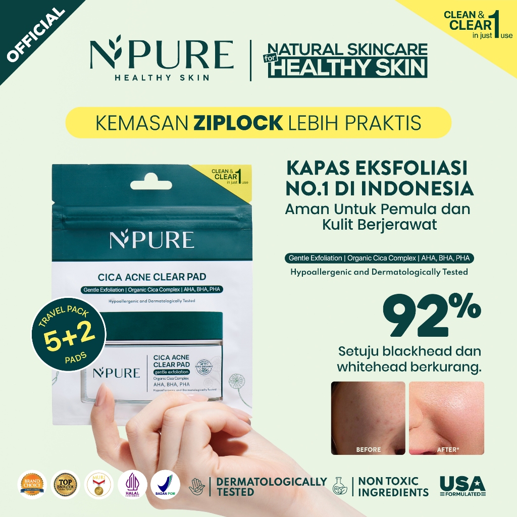 Jual NPURE Acne Clear Pad Cica Sachet / Licorice Light Up Brightening ...