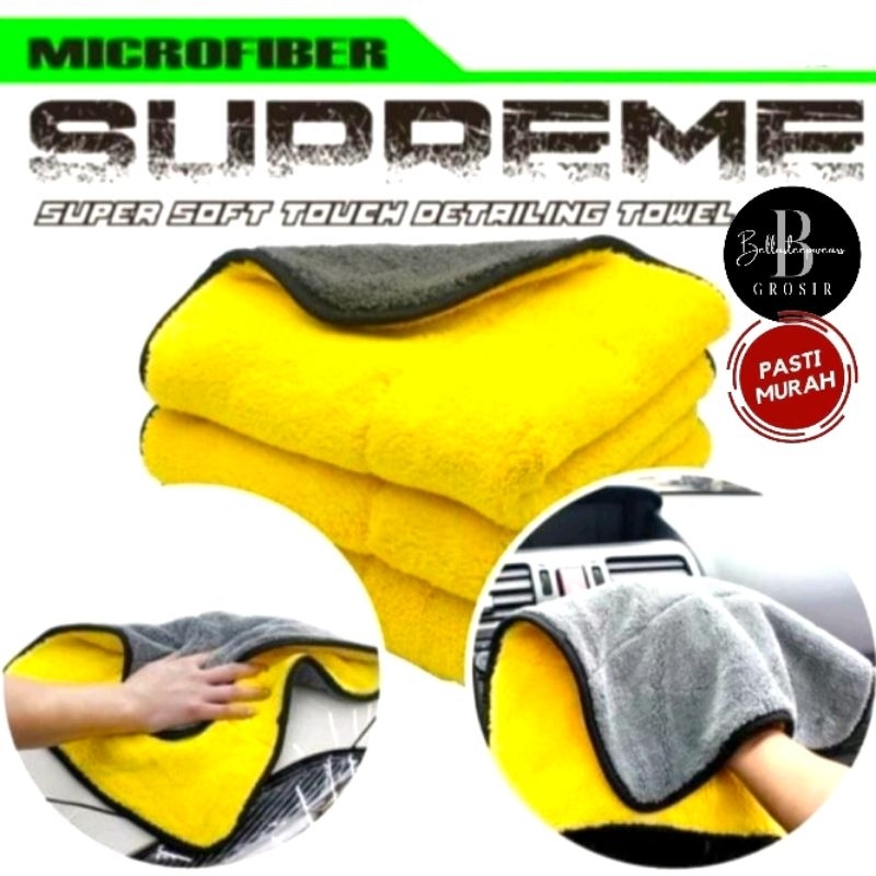 Jual BELLA | KAIN LAP MOBIL KUNING 30X30 MICROFIBER POLISH POLOS WASH ...