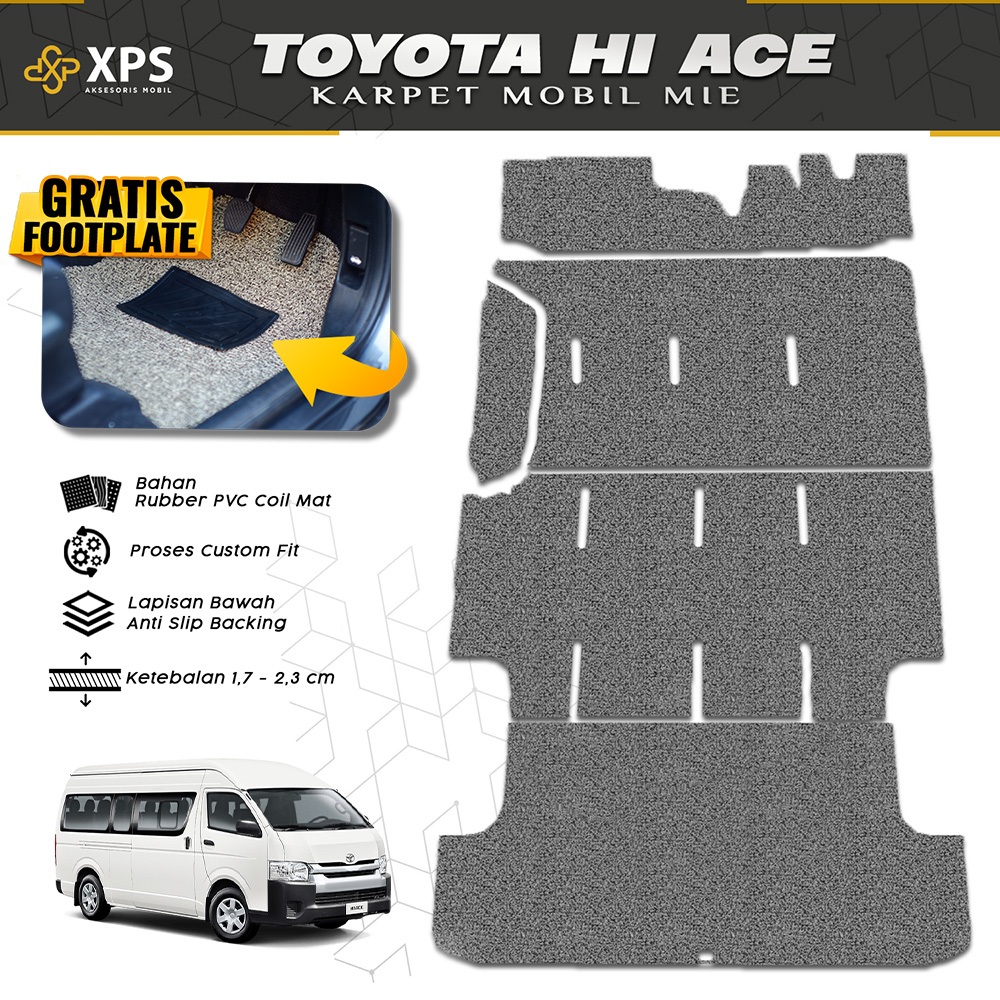Jual Karpet Mobil Mie Cacing Toyota Hiace Commuter Full Set Coilmat ...