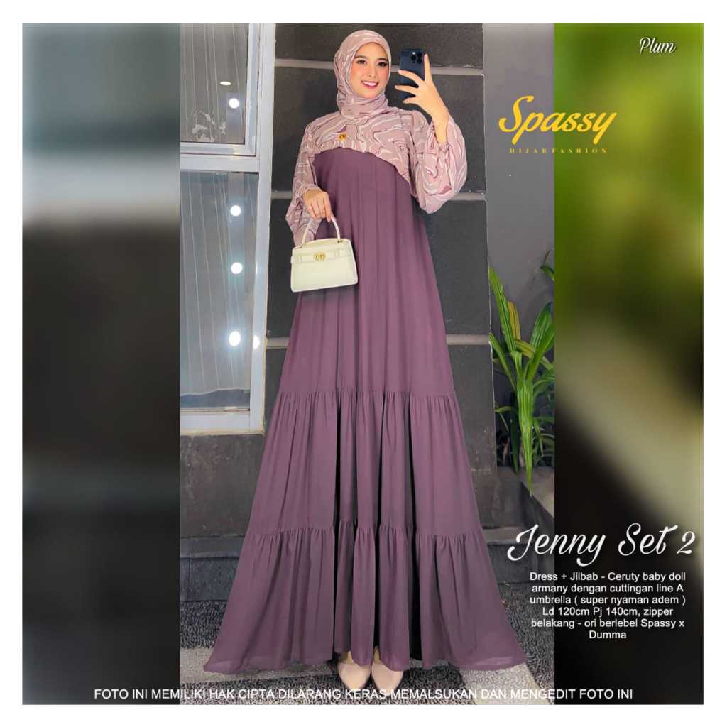 Jual ( INCLUDE HIJAB ) JENNY SET HIJAB DRESS GAMIS MAXY ORIGINAL BY SPASSY OFFICIAL STORE HIJAB ...