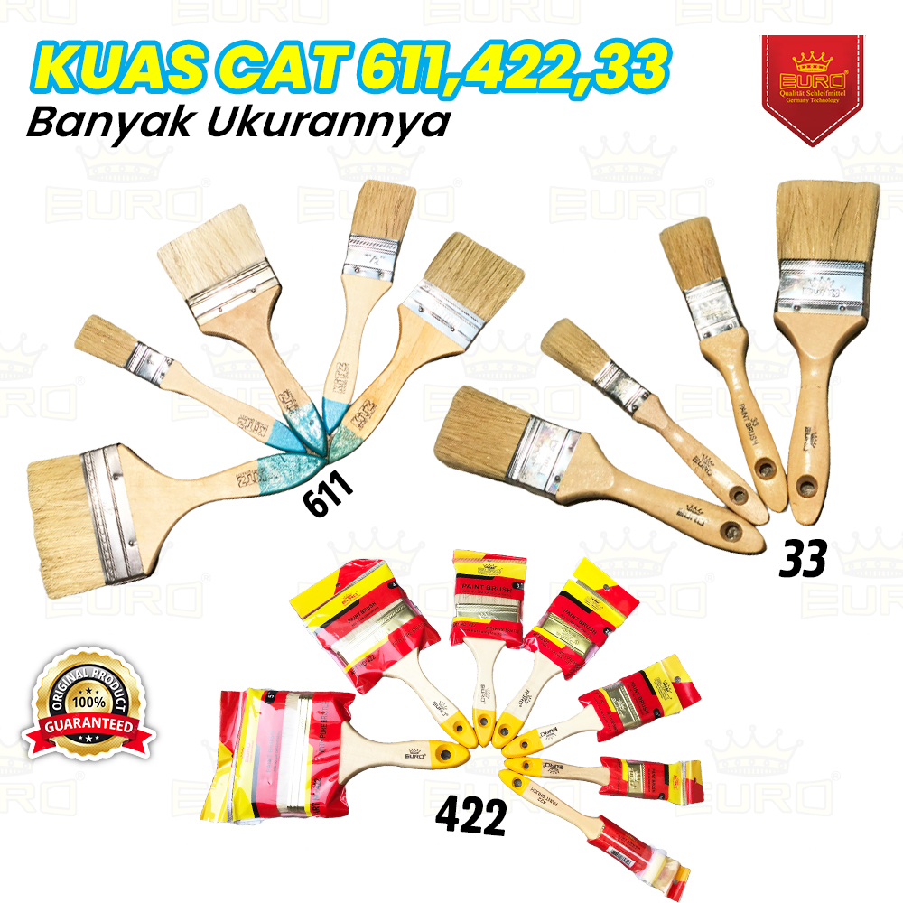 Jual Kuas Cat Biasa Kuas kayu Kuas Tembok murah gagang kayu satu paket ...