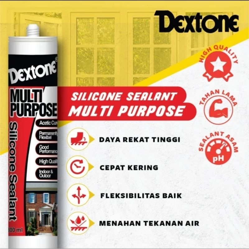 Jual lem silicone sealant dextone/Lem sealant botol dextone/lem silicon ...