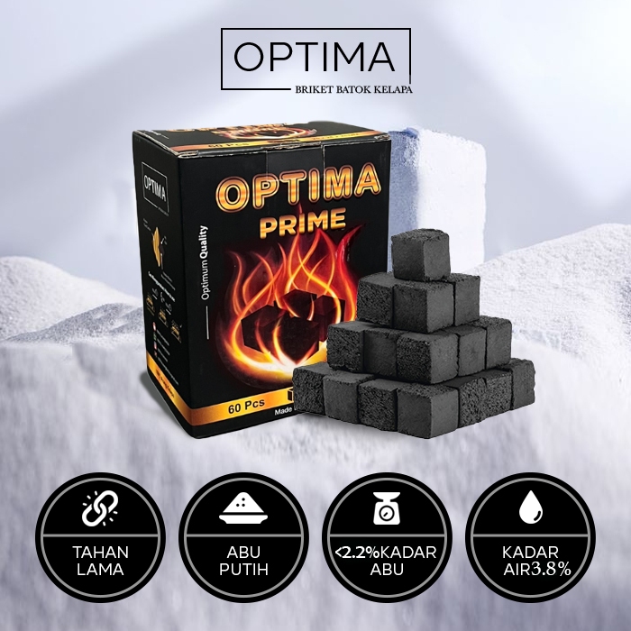 Jual Optima Prime Premium Arang Briket Batok Kelapa Cube 1 Kg Abu ...