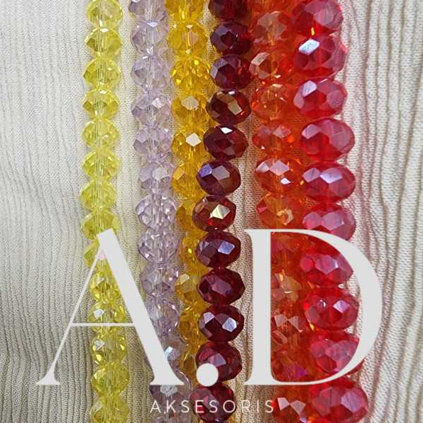 Jual *PAKET* Bahan Craft Manik Kristal Ceko 4mm 6mm 8mmCrystal Bapao ...