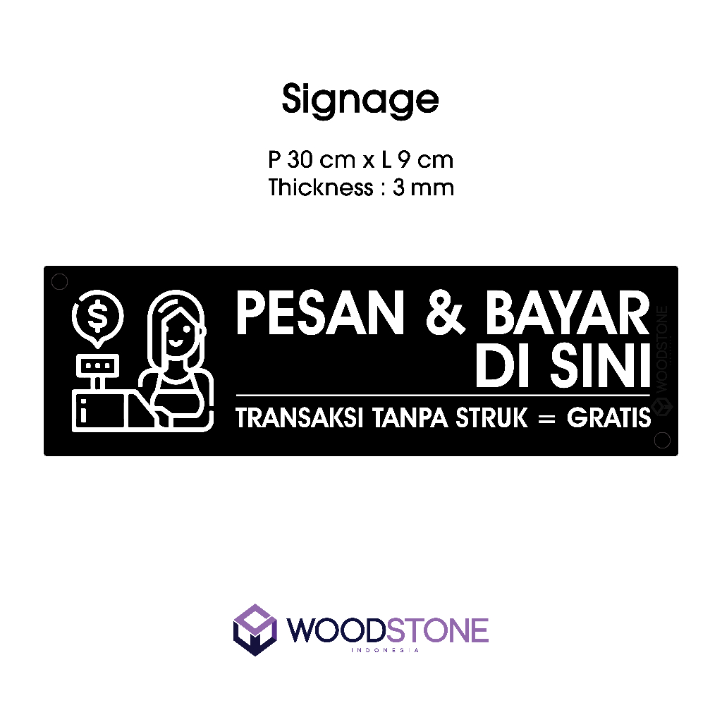 Jual Sign Pesan & Bayar Di Sini - Papan Tanpa Struk / Nota Transaksi ...