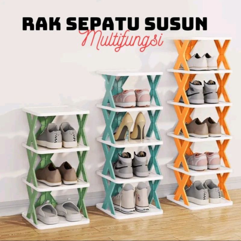 Jual rak sepatu plastik 5 susun/ rak sepatu x rak sepatu modern ...