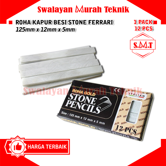 Jual Kapur Besi ROHA Stone Pencil Ferrari 125mmx12mmx5mm 1Pack (12Pcs) | Shopee Indonesia