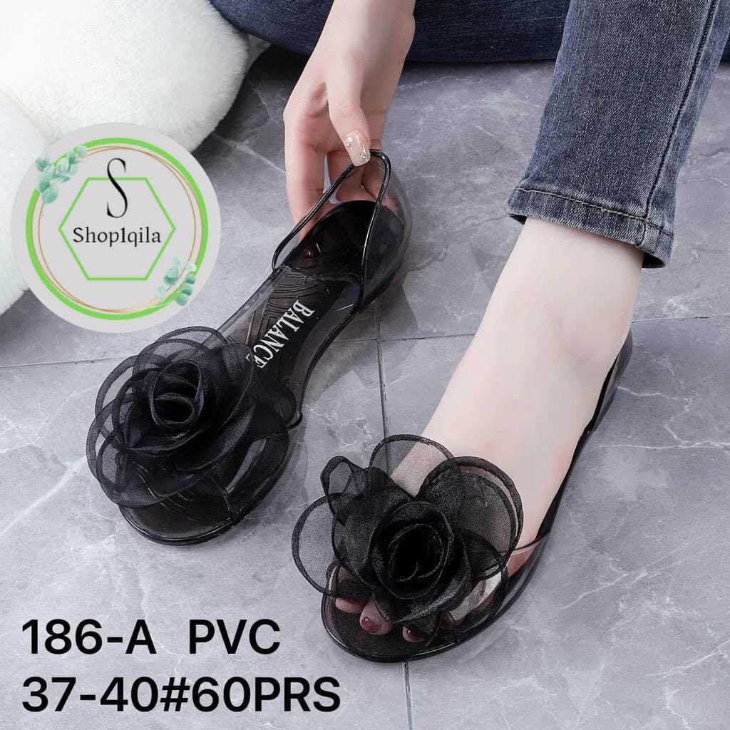Jual Sepatu Kaca Flower Bunga Mawar 186-A (37-40) Best Seller Sepatu ...