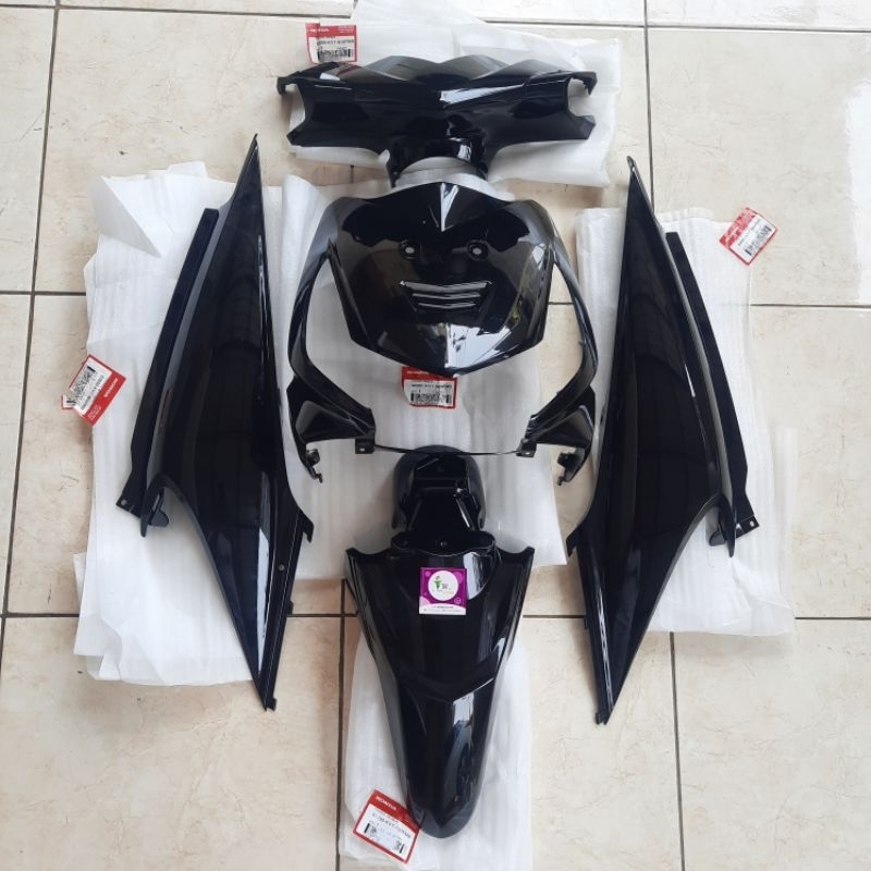 Jual Cover Body Halus Fullset Hitam Beat Karbu Gen 2 Original AHM ...