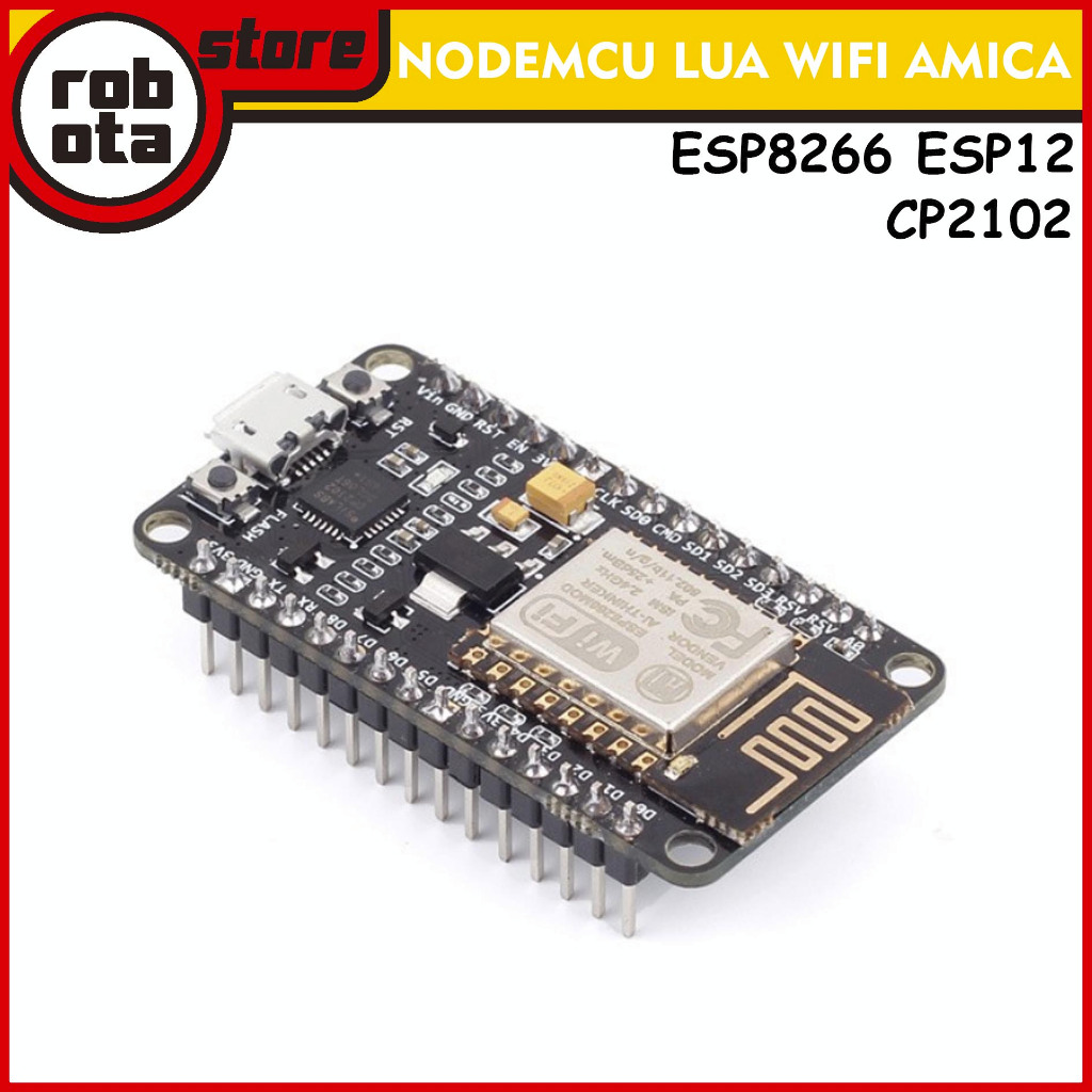 Jual NODEMCU AMICA LUA WIFI V3 ESP8266 ESP12 CP2102 4MB 32MBITS FLASH | Shopee Indonesia