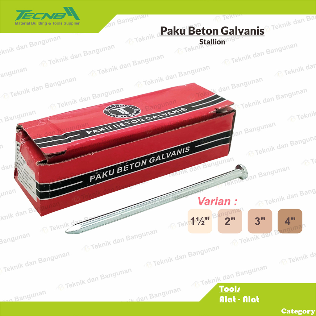 Jual Paku Beton Tembok Baja Putih Galvanis Ukuran 1-1/2" 2" 3" 4" Stallon | Shopee Indonesia