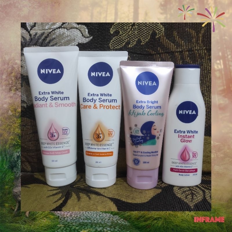 Jual Nivea Extra Bright Body Serum 180ml | Nivea Body Lotion Instant Glow 190ml | Shopee Indonesia
