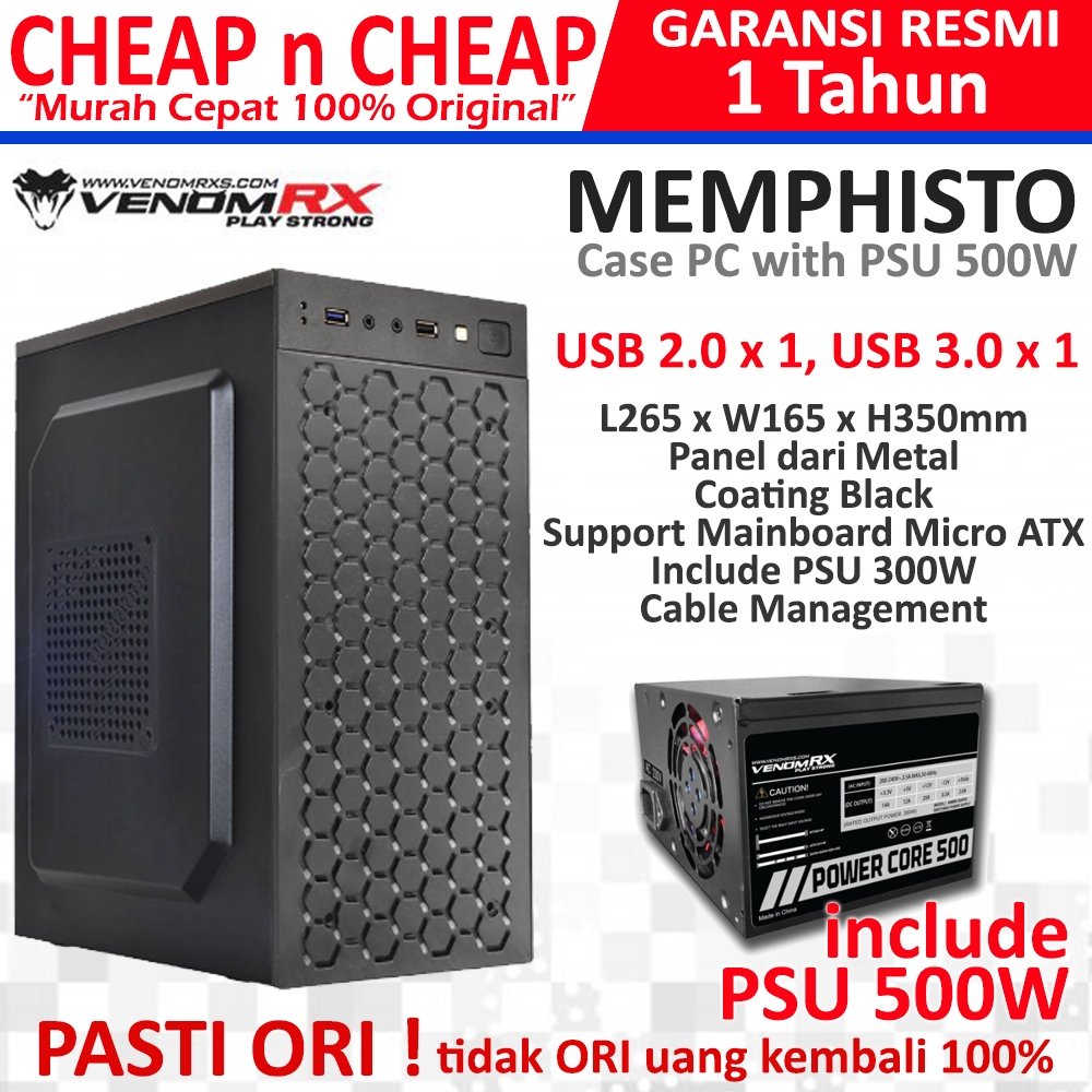 Jual VenomRX Mephisto PSU 500W Case Casing PC Komputer Venom RX Kingpin ...