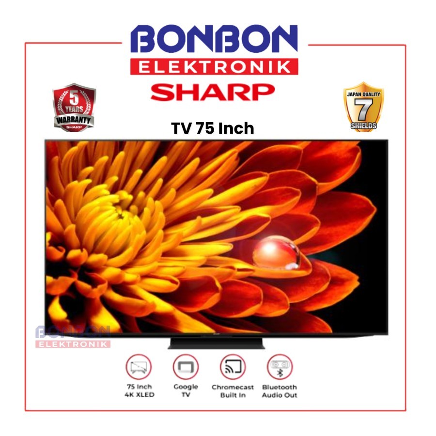 Jual SHARP TV 75 inch 4T C75FV1X / 4TC75FV1X True Brightness 4K ...