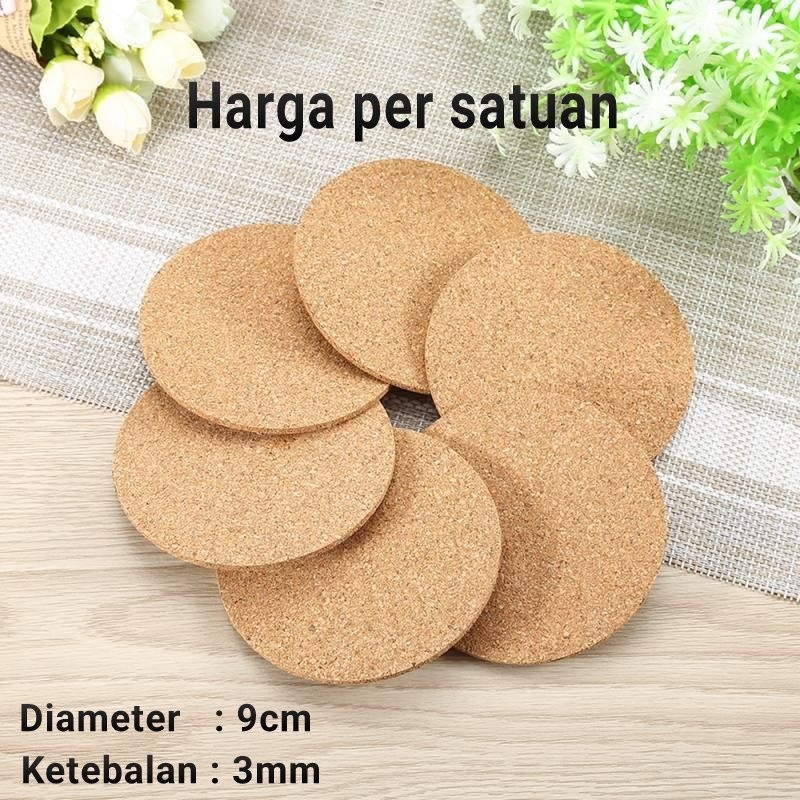 Jual Tatakan Alas Gelas Cangkir Polos Gabus Coaster Cork | Shopee Indonesia
