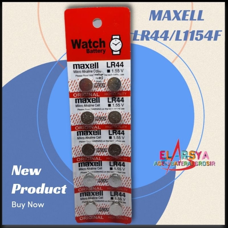 Jual Baterai maxell LR44 AG13 Hearing Aid Battery / Batrai LR44 L1154 357 A76 1.55V AG13 ...