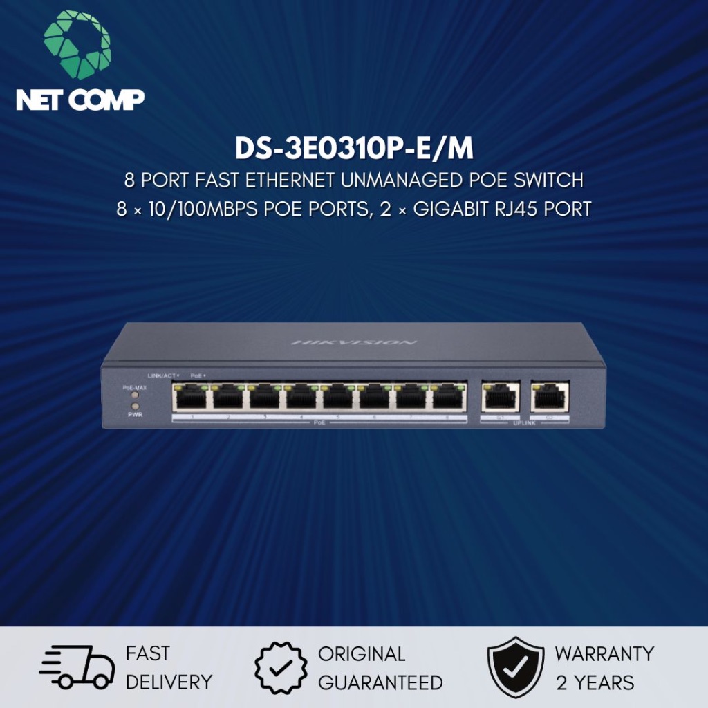 Jual POE SWITCH HIKVISION 8 PORT DS-3E0310P-E/M UNMANAGED POE SWITCH ...