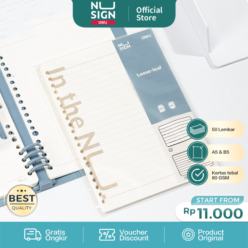 Jual Nusign Loose-leaf Notebook Refill / Isi Binder A5 B5 Garis Grid ...