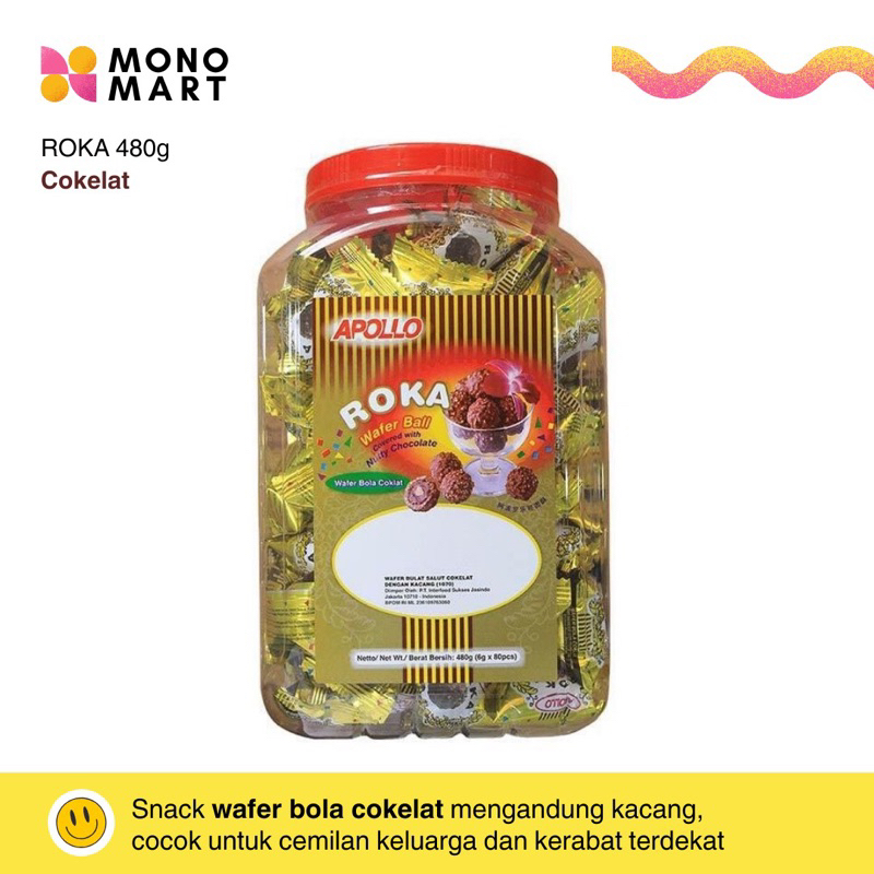 Jual Apollo Roka Wafer Ball Cokelat Toples (70pcs) | Shopee Indonesia