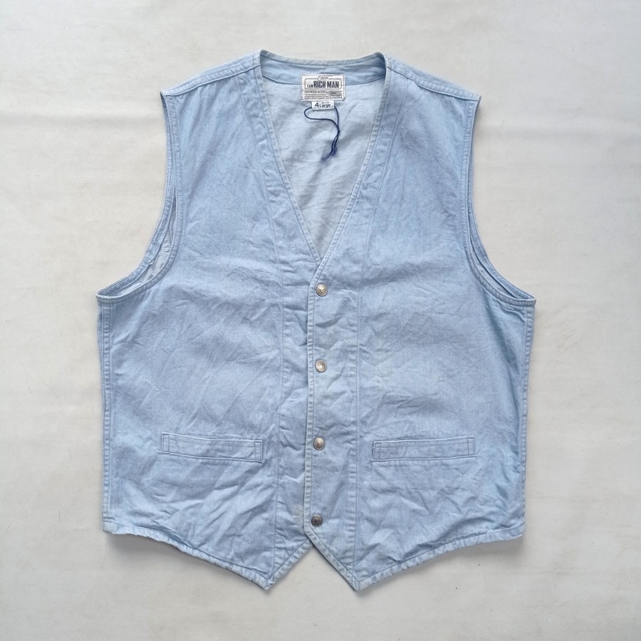 Jual rompi vintage Edwin Iam richman denim vest cinch back rrl filson ...