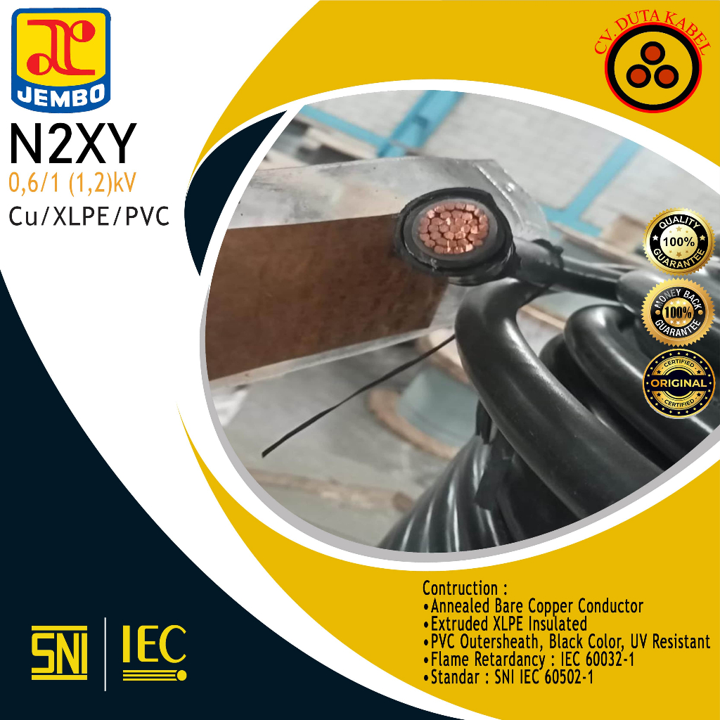 Jual Kabel N2XY 1x16 mm2 (Cu/XLPE/PVC) JEMBO /1x16 mm/1 x 16 mm2 ...