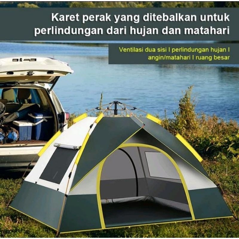 Jual TENDA CAMPING 4 ORANG DOUBEL LAYAR TENDA OTOMATIS TENDA BESAR ...