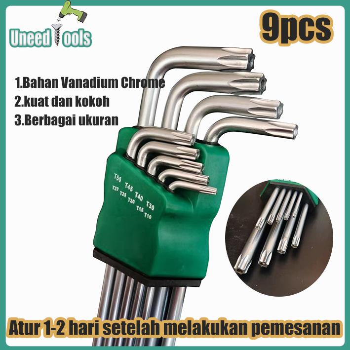 Jual UneedTools kunci L BINTANG set original 9pcs kunci l panjang set ...