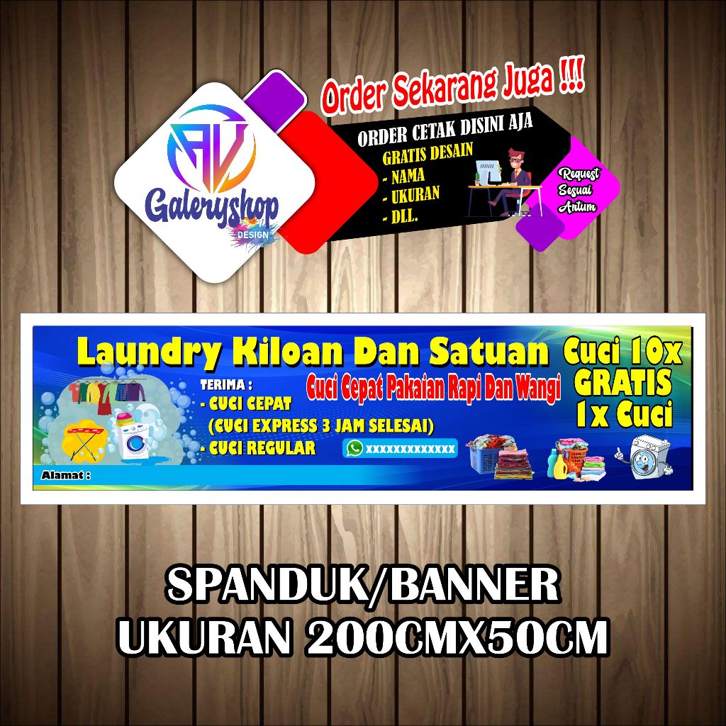 Jual MMT, Spanduk, laundry, jasa cuci baju expres dll. ukuran 200x50 cm ...
