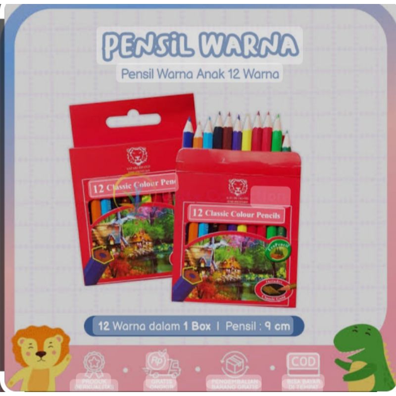 Jual Pensil 12 warna safari classic | Shopee Indonesia