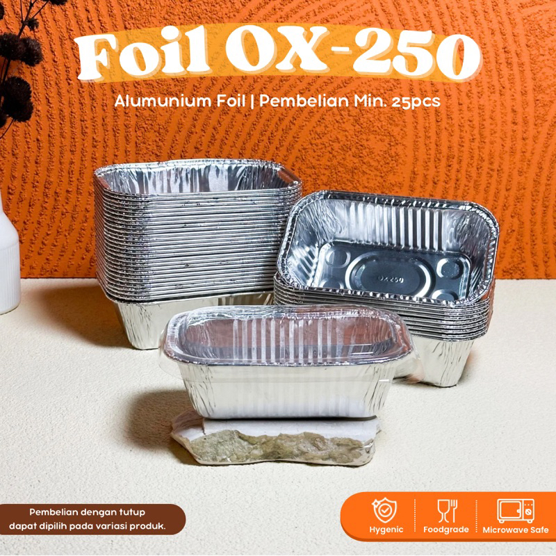 Jual Aluminium Foil Tray OX-250 + Tutup Cup Macaroni Schotel / Pastel Tutup / Baked Lasagna ...