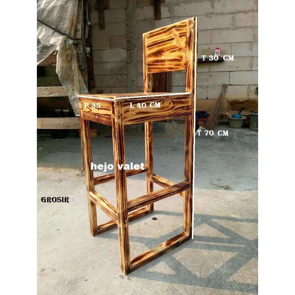 Jual kursi bar bar kursi senderan kursi kayu jti belnd siap pakai ...