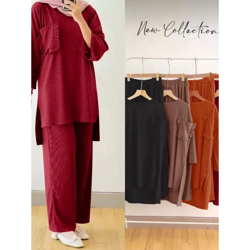 Jual LOREN SET CRINKLE AIRFLOW POLOS JUMBO LD XXL | OUTFIT BY WARNA | SETELAN POLOS | ONE SET ...