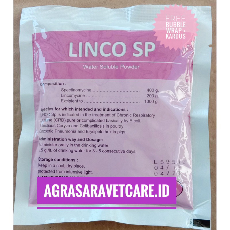 Jual Linco Sp 100 gram ( linco spectin lincomycin spectinomycin serbuk ...