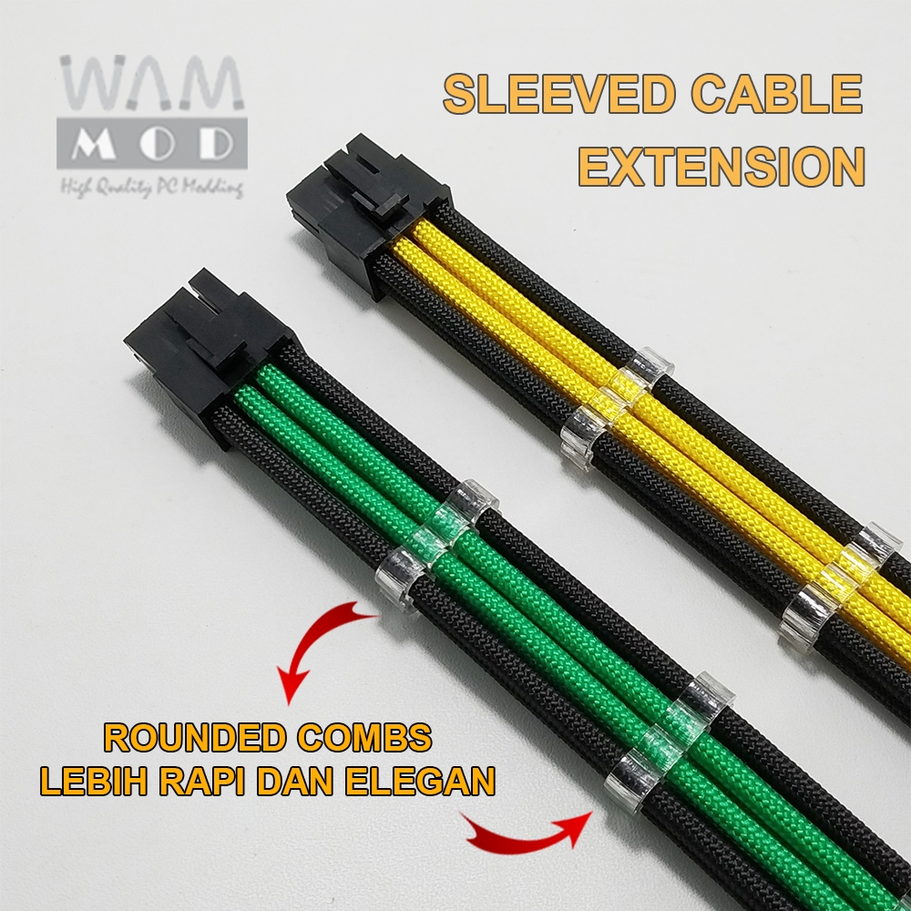 Jual Kabel Ekstensi CPU EPS 8p 4p - Cable Sleeving Extension Support semua PSU | Shopee Indonesia