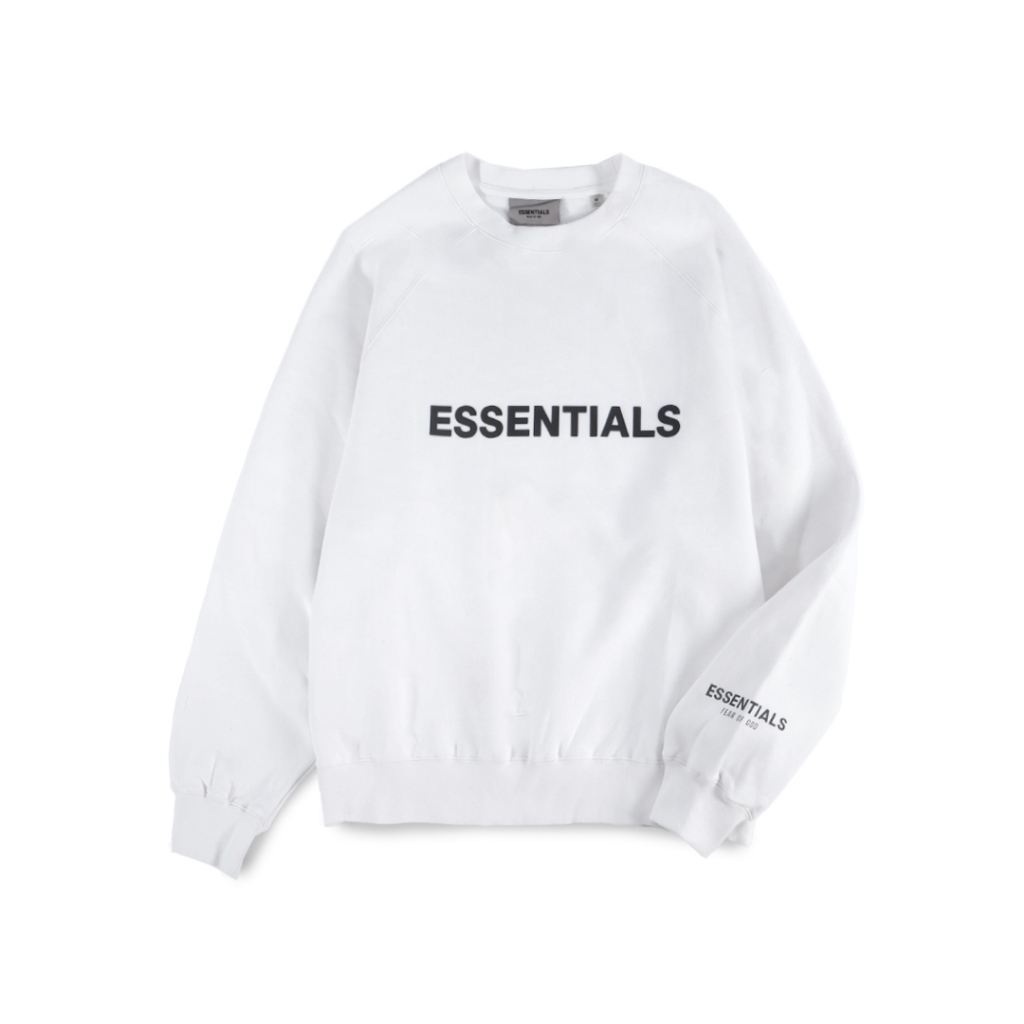 Jual FOG Essentials Black Rubber Logo Sweatshirt | Shopee Indonesia