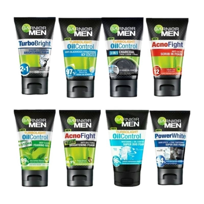 Jual GARNIER MEN Face Wash/Scrub | Acno Fight (AF) | Turbo Bright (TB) | Oil Control (OC ...
