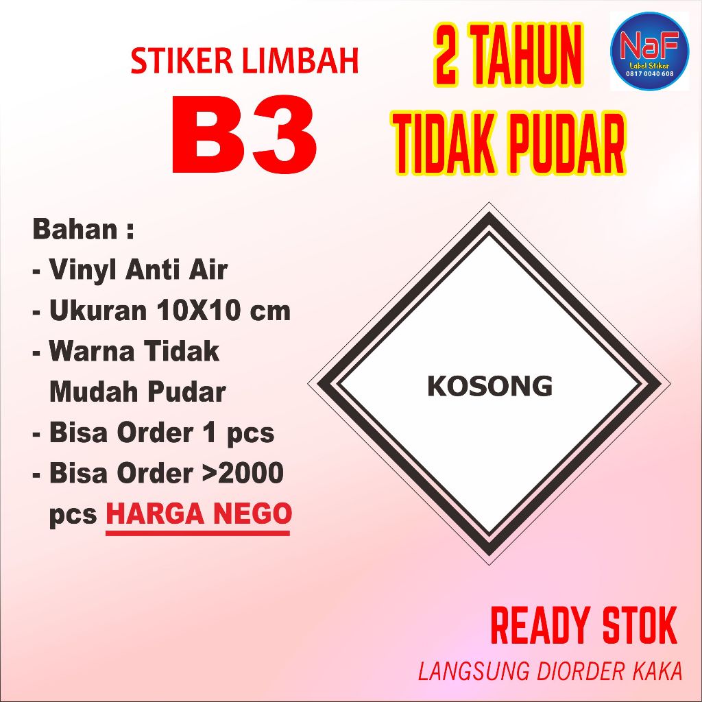 Jual Stiker limbah B3 label tanda simbol beracun vinyl anti air ...