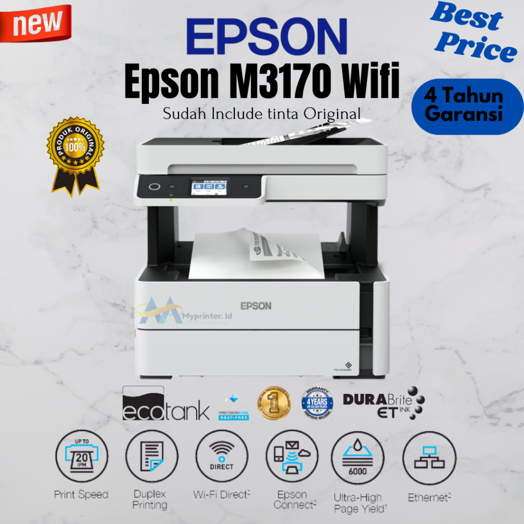 Jual Epson EcoTank Monochrome M3170 Wi-Fi All-in-One Ink Tank Printer ...