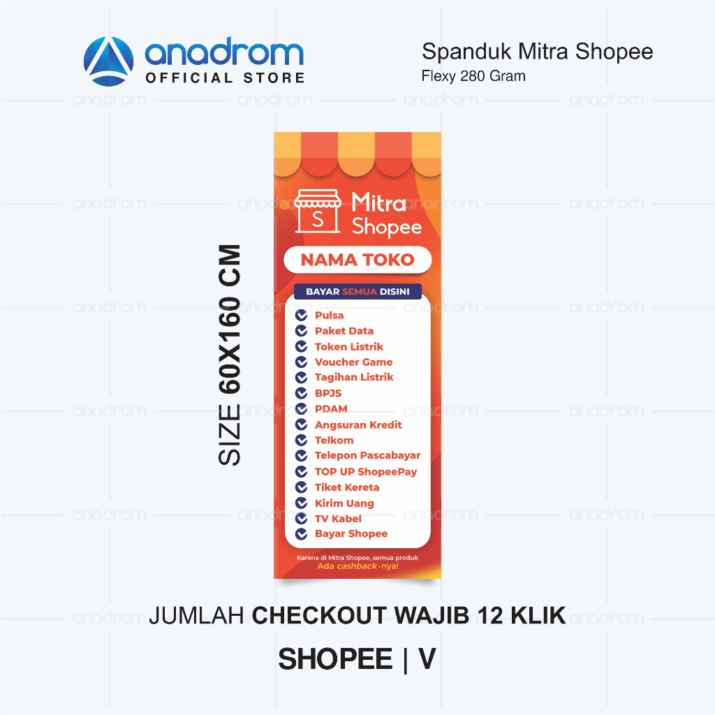Jual Spanduk Atribut Mitra Shopee | Banner Mitra Shopee Terlengkap | Anadrom3544 | Shopee Indonesia