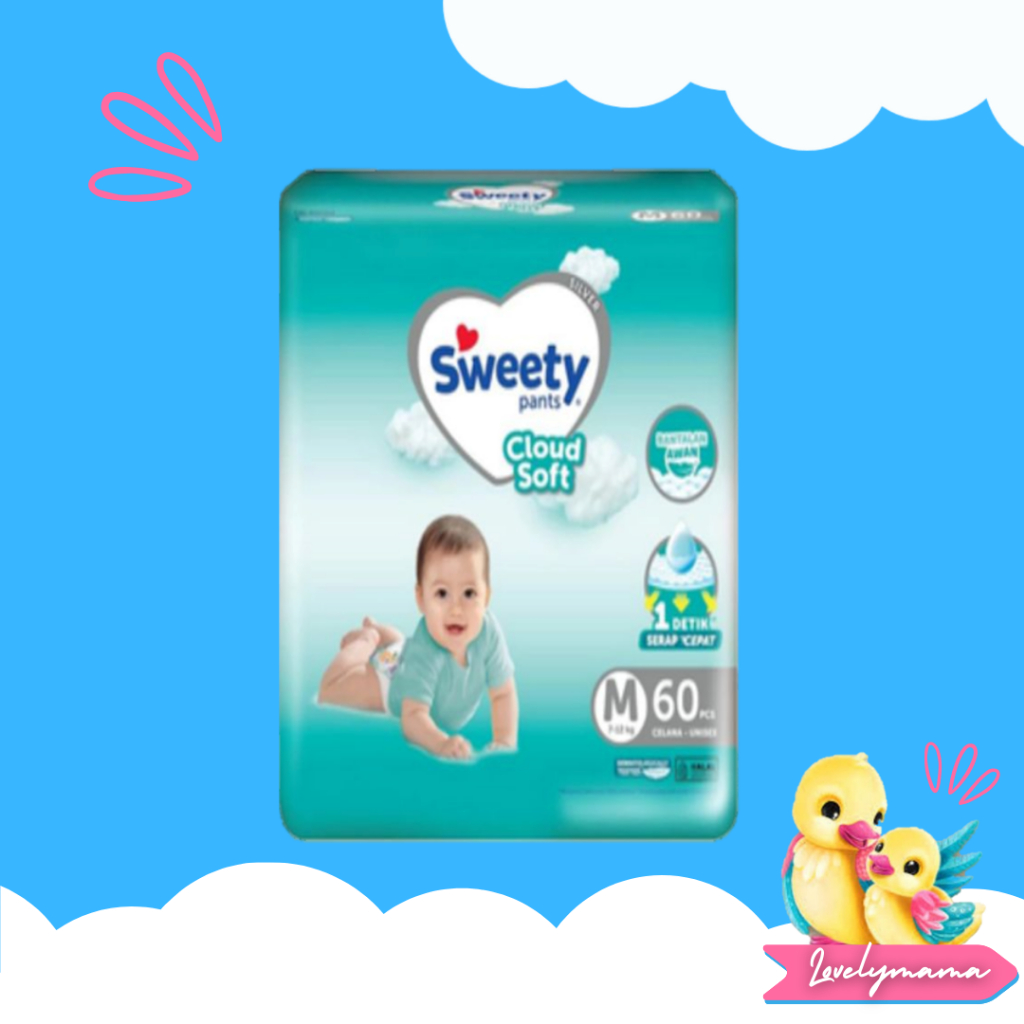 Jual SWEETY silver cloud soft pants tipe celana M60 popok diapers ...