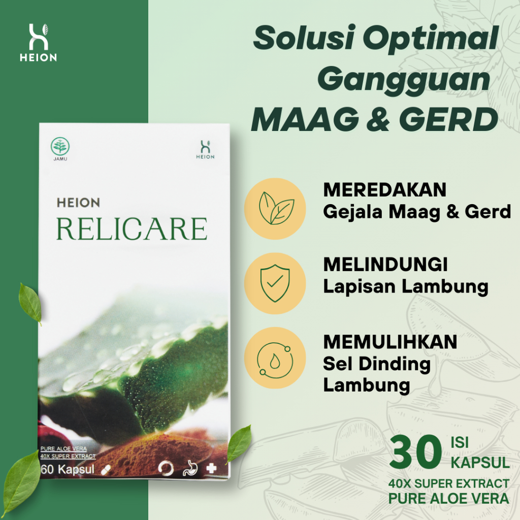 Jual Heion Relicare 30 KAPSUL - Solusi Ampuh Asam Lambung , Maag , dan ...